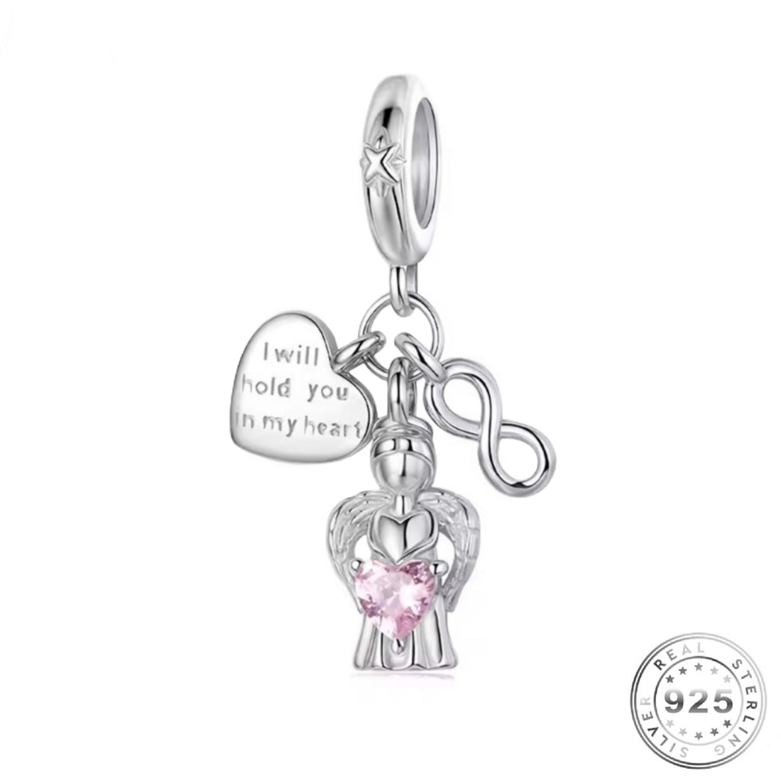 Guardian Angel & Infinity Charm 925 Sterling Silver – The Charming ...