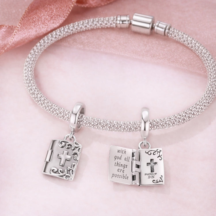 Bible Charm 925 Sterling Silver - With god all things are possible ...